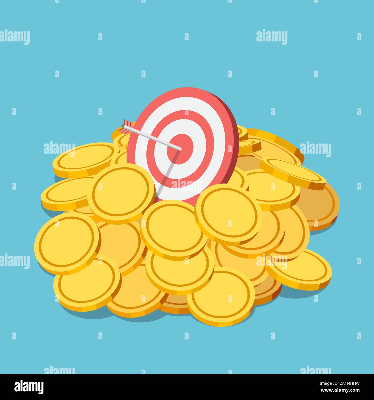 Gold arrow in target 3d hi-res stock photography and images - Alamy