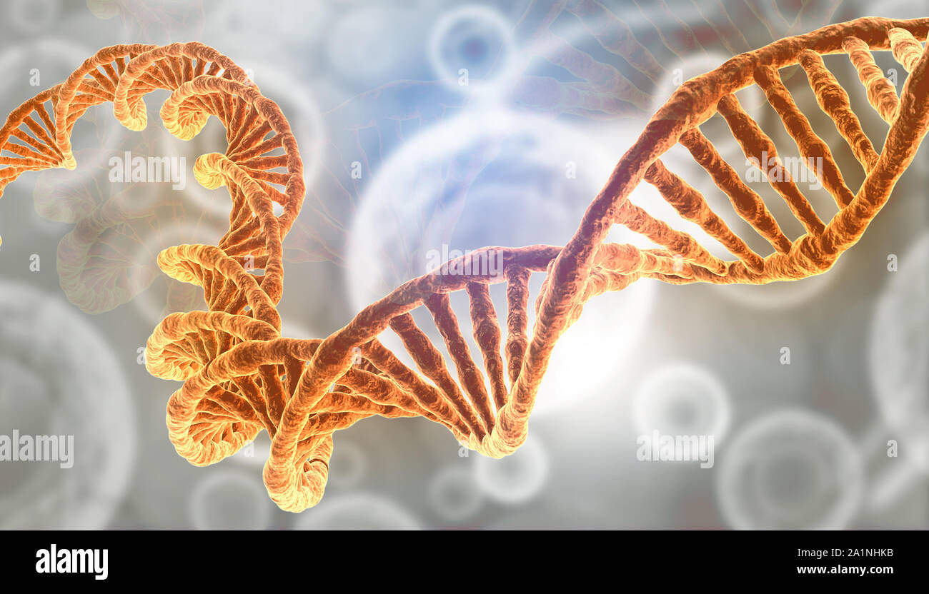 Human DNA with science background. 3d illustration Stock Photo - Alamy