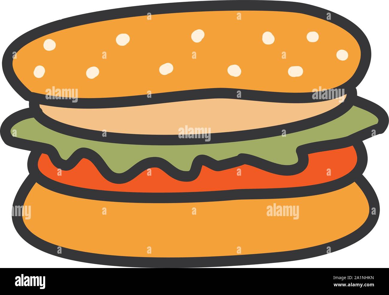 burger concept illustration cartoon flat style Stock Vector Image & Art ...