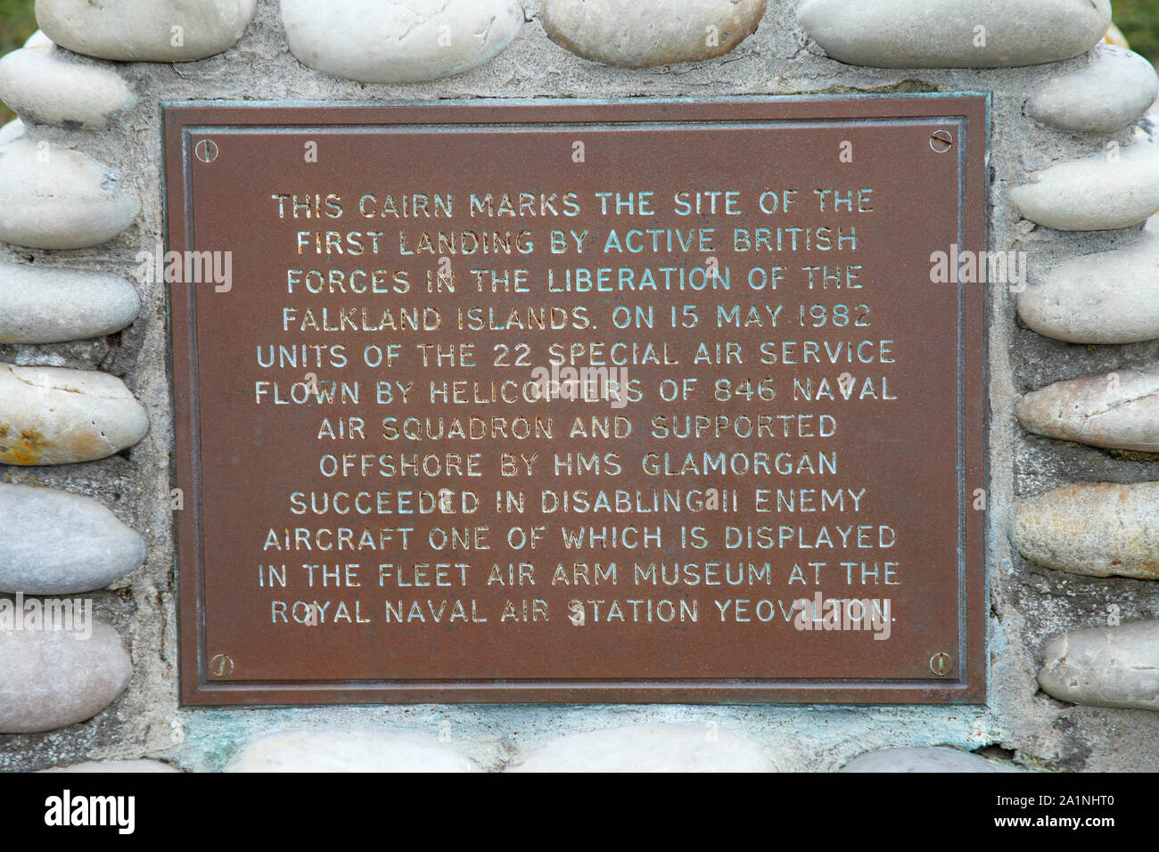 Memorial to the SAS on Pebble Island marking the first landing by ...