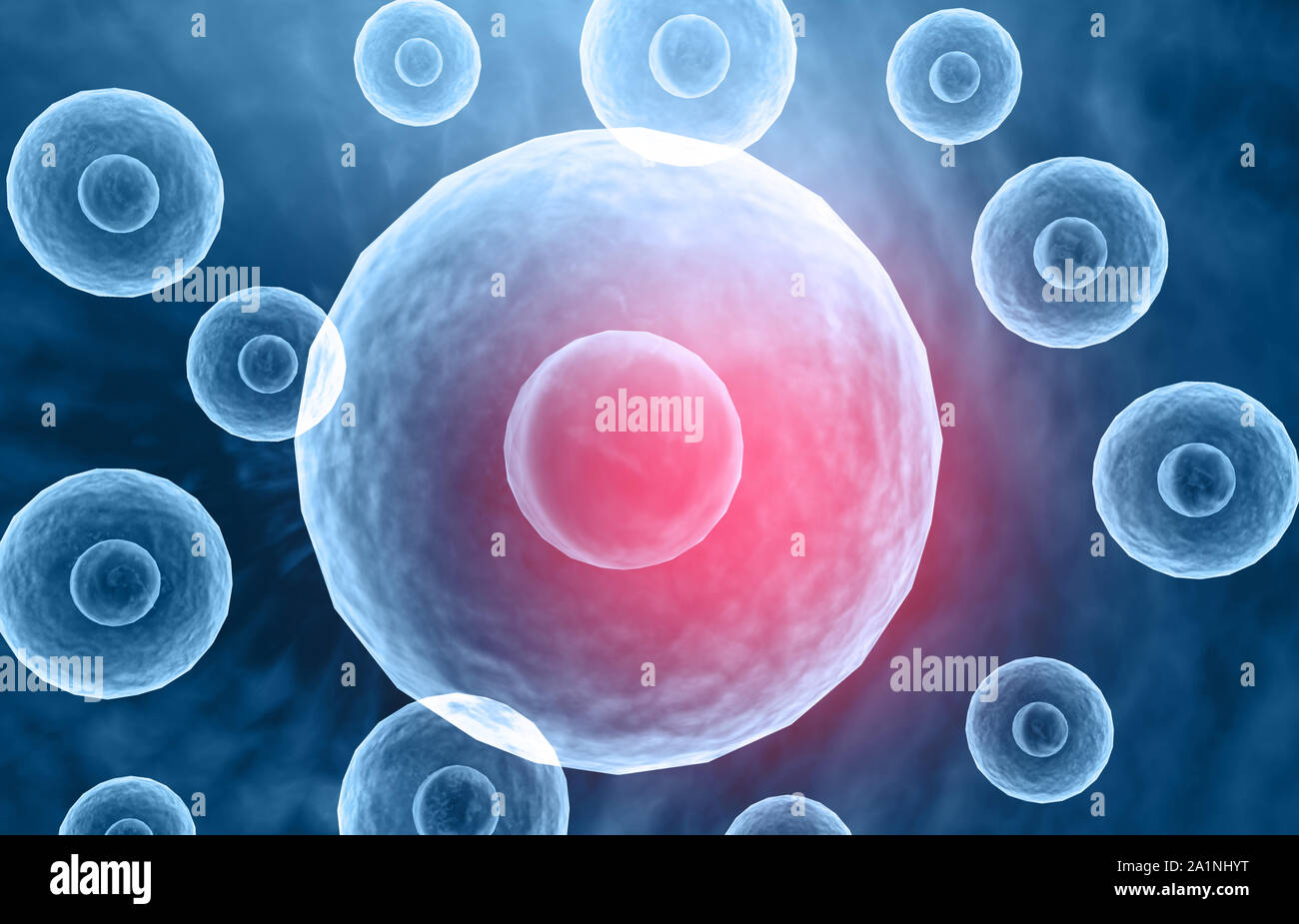 Human cells with science background. 3d render Stock Photo - Alamy