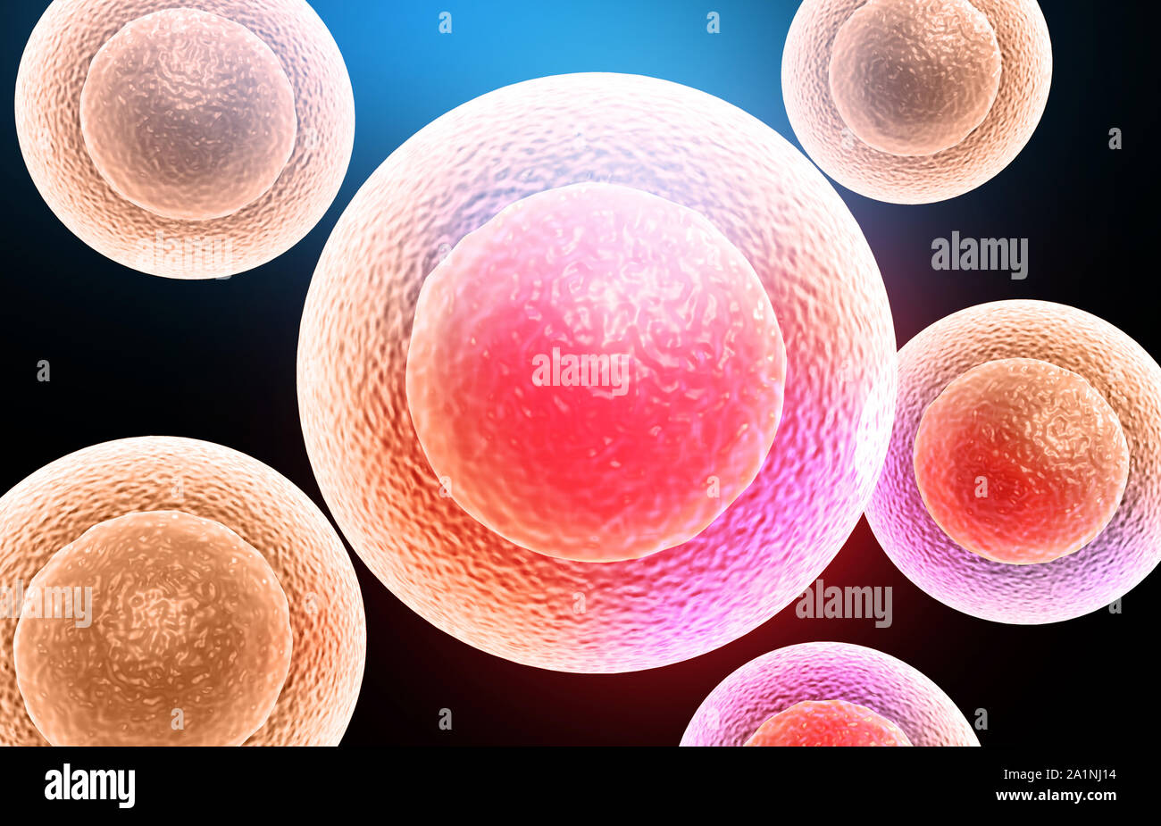 Human cells with science background. 3d render Stock Photo - Alamy