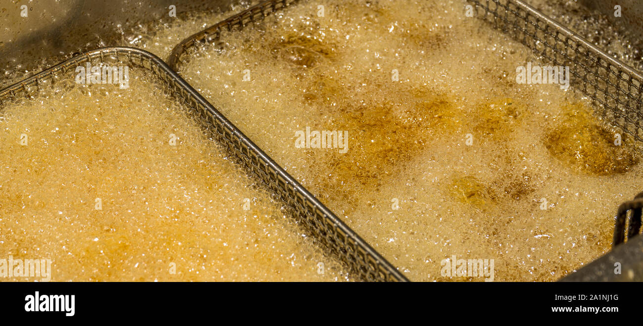 Frying fat oil hot in deep fryer Stock Photo - Alamy