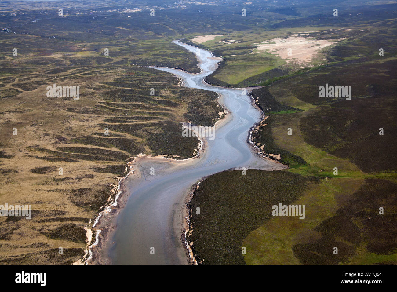 Aerial view of coastal inlet West Falkland Falkland Islands Stock Photo ...
