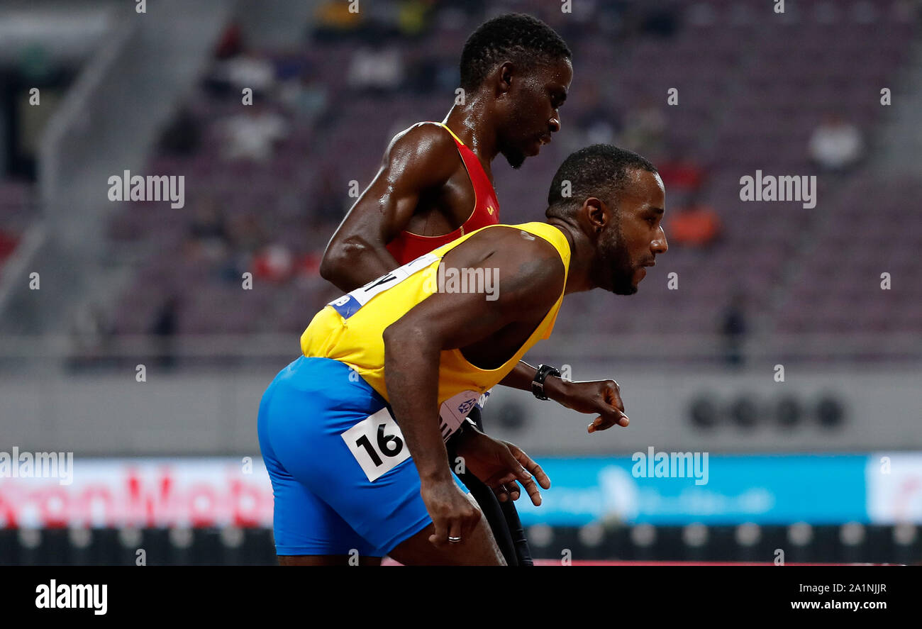 Doha, Qatar. 27th Sep, 2019. Braima Suncar Dabo (L) of Guinea-Bissau ...