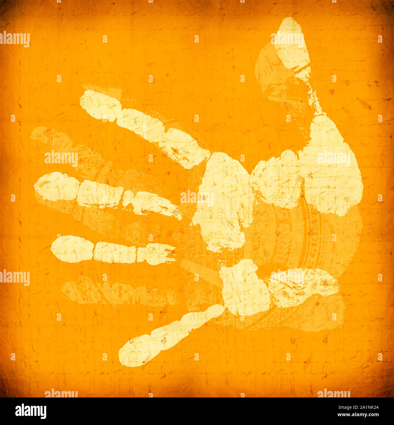Printout of human hand with unique detail Stock Photo - Alamy