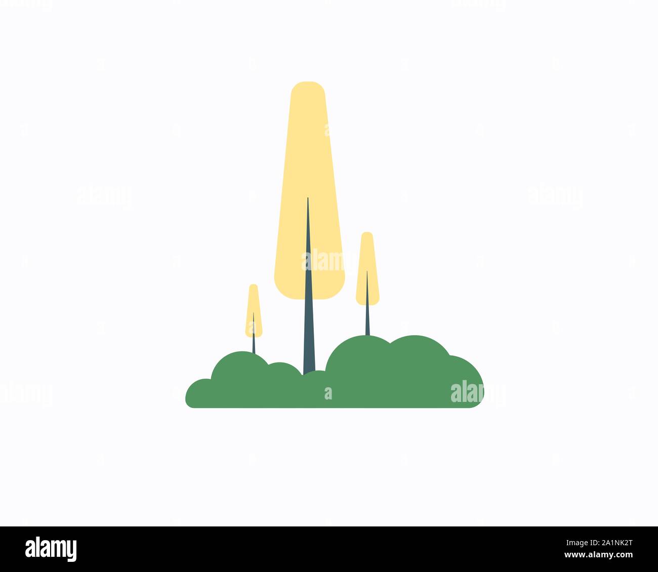 Summer trees painting Cut Out Stock Images & Pictures - Alamy