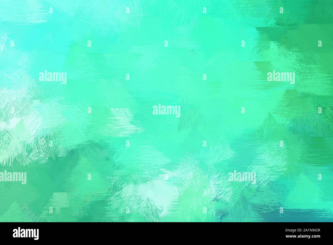 brush drawn illustration with turquoise, pale turquoise and medium sea ...