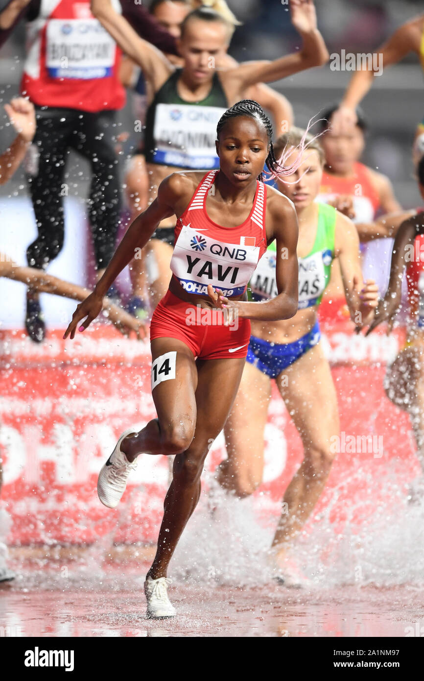 Winfred Yavi (Qatar). 3000 Metres Steeplechase Women, heats. IAAF World ...