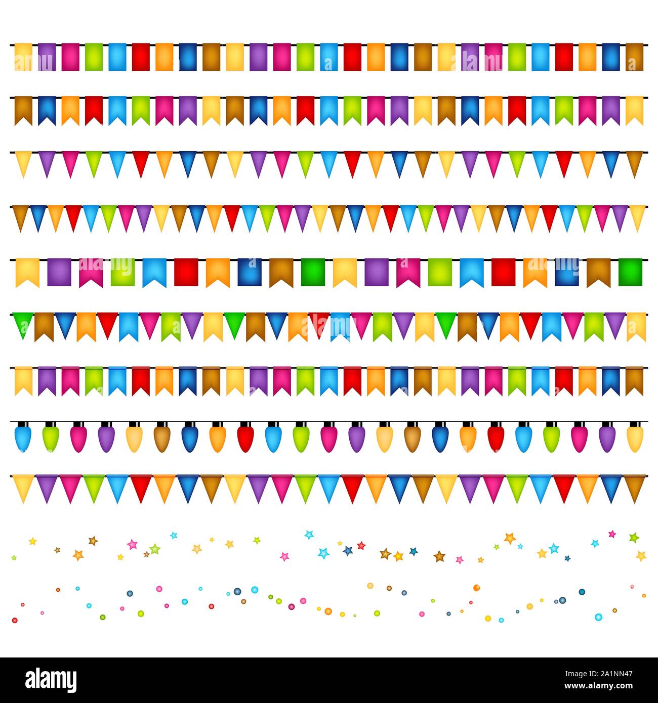 Colorful celebration party vector decorations Stock Vector Image & Art ...