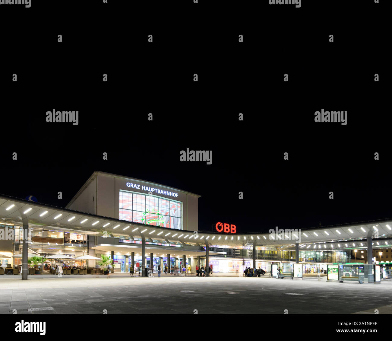 Graz: railway station Hauptbahnhof, in Austria, Steiermark, Styria ...