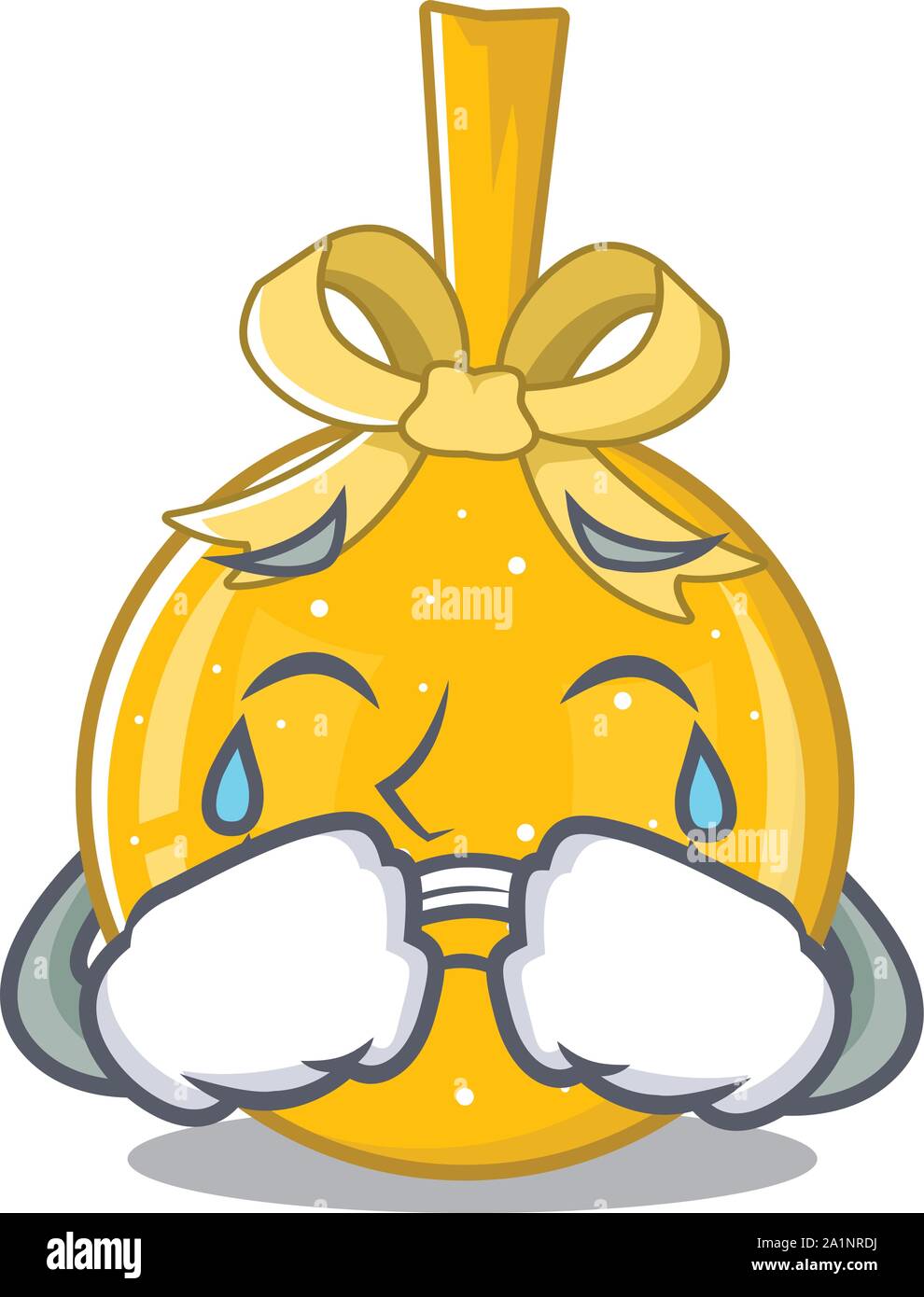 Crying christmas ball gold on a character Stock Vector Image & Art - Alamy