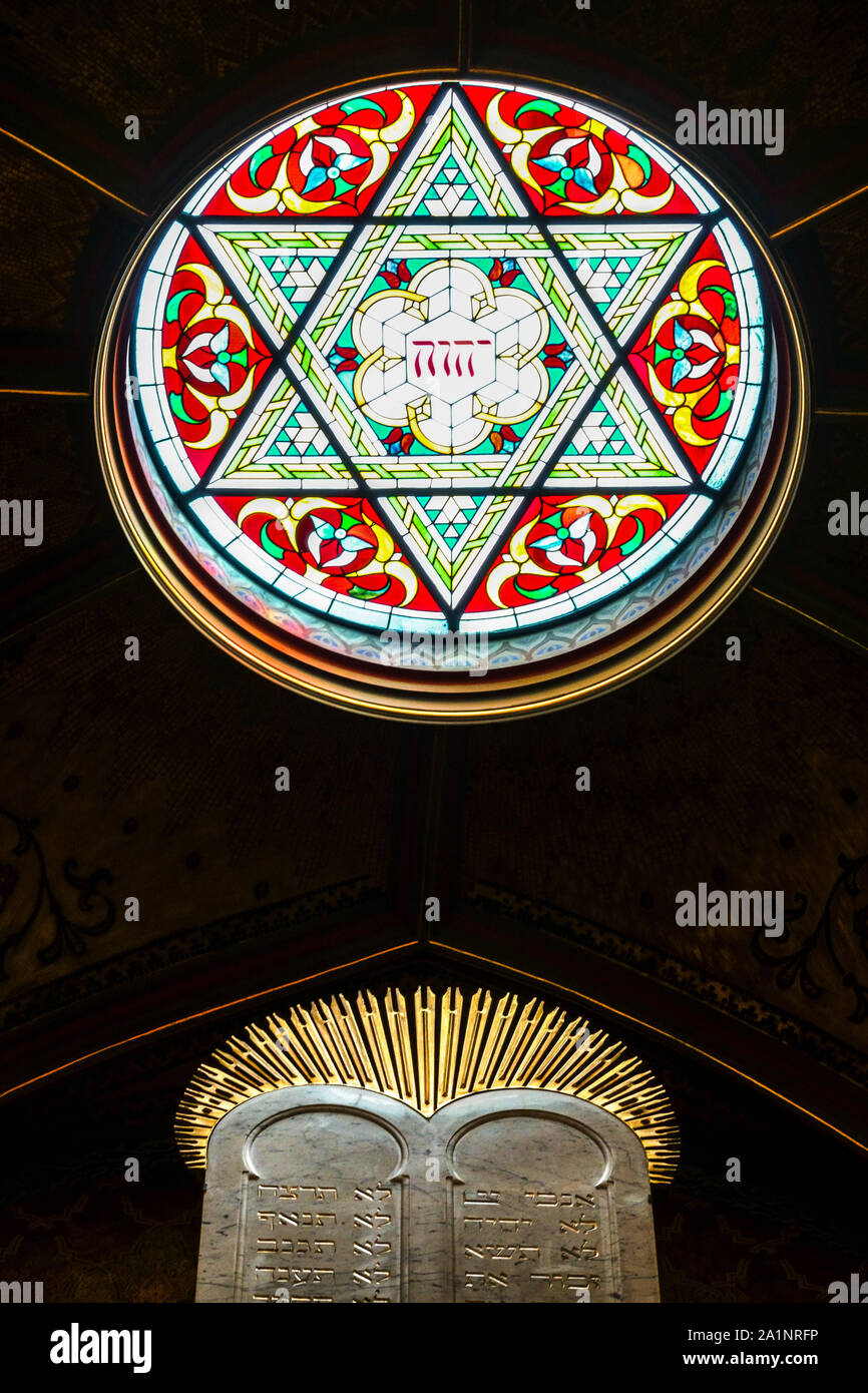 Prague synagogue interior, Jubilee Synagogue Czech Republic Stock Photo ...