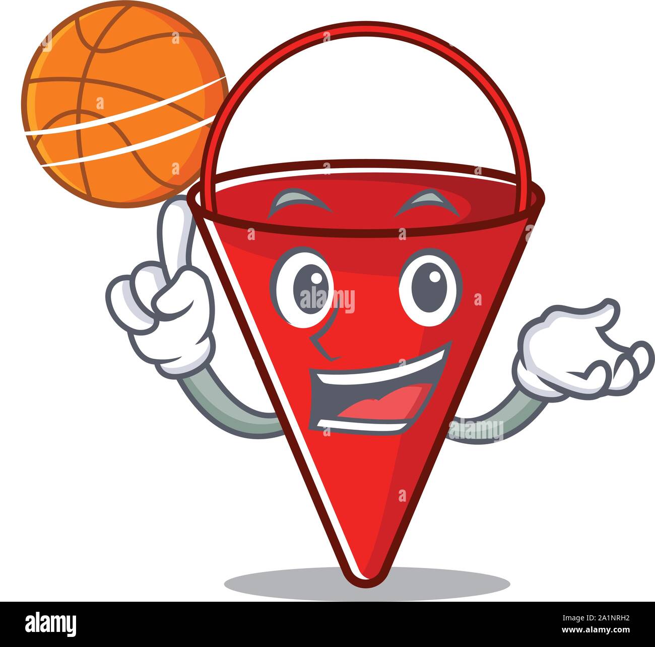 With basketball fire bucket mascot shape on cartoon Stock Vector Image ...