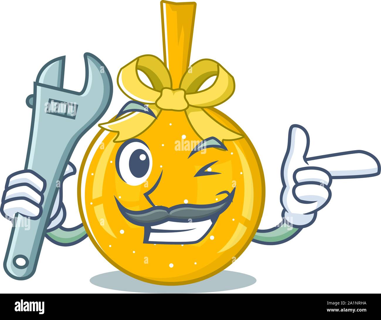 Mechanic golden christmas balls hung cartoon walls Stock Vector Image ...