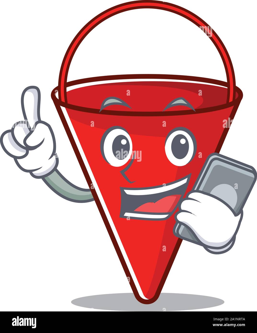 With phone fire bucket mascot shape on cartoon Stock Vector Image & Art ...