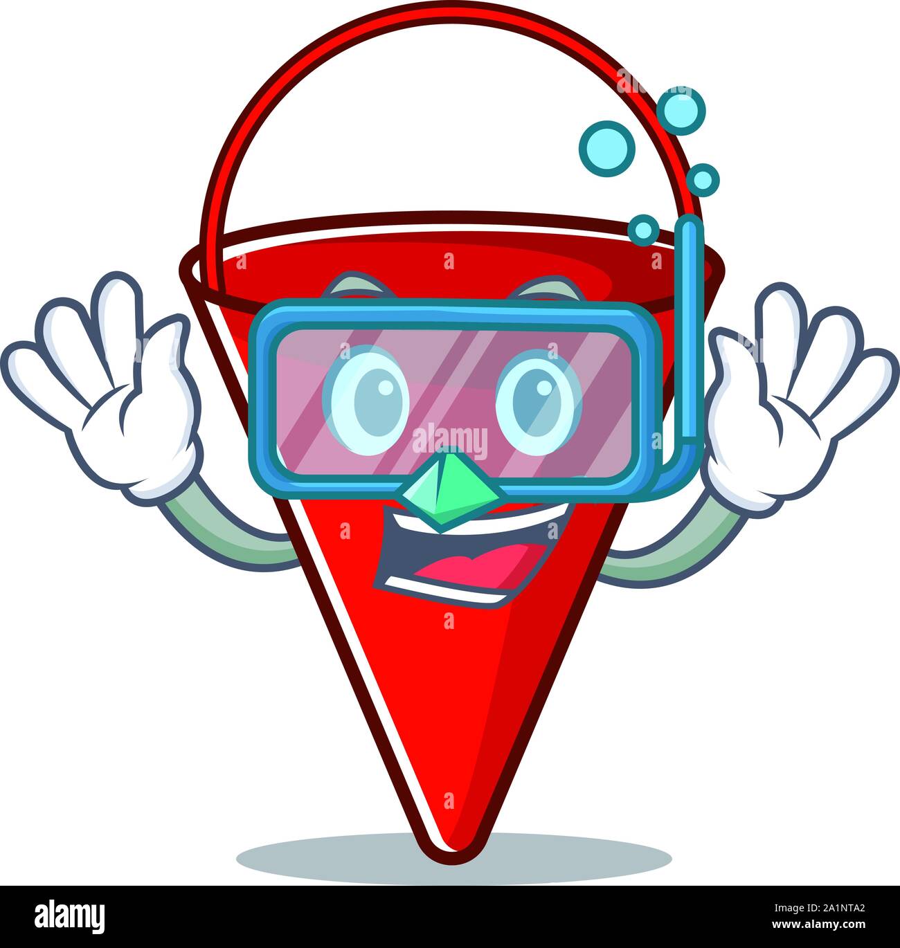 Diving fire bucket isolated with the cartoon Stock Vector Image & Art ...
