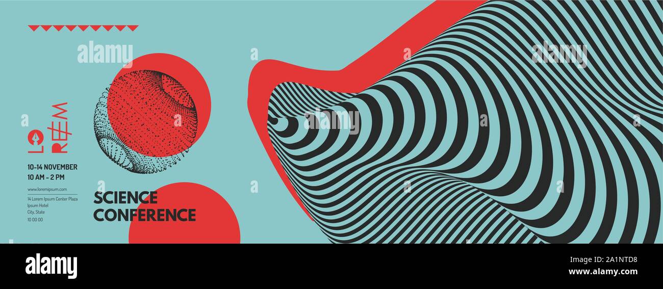 Science conference. Background with optical illusion. Can be used for ...