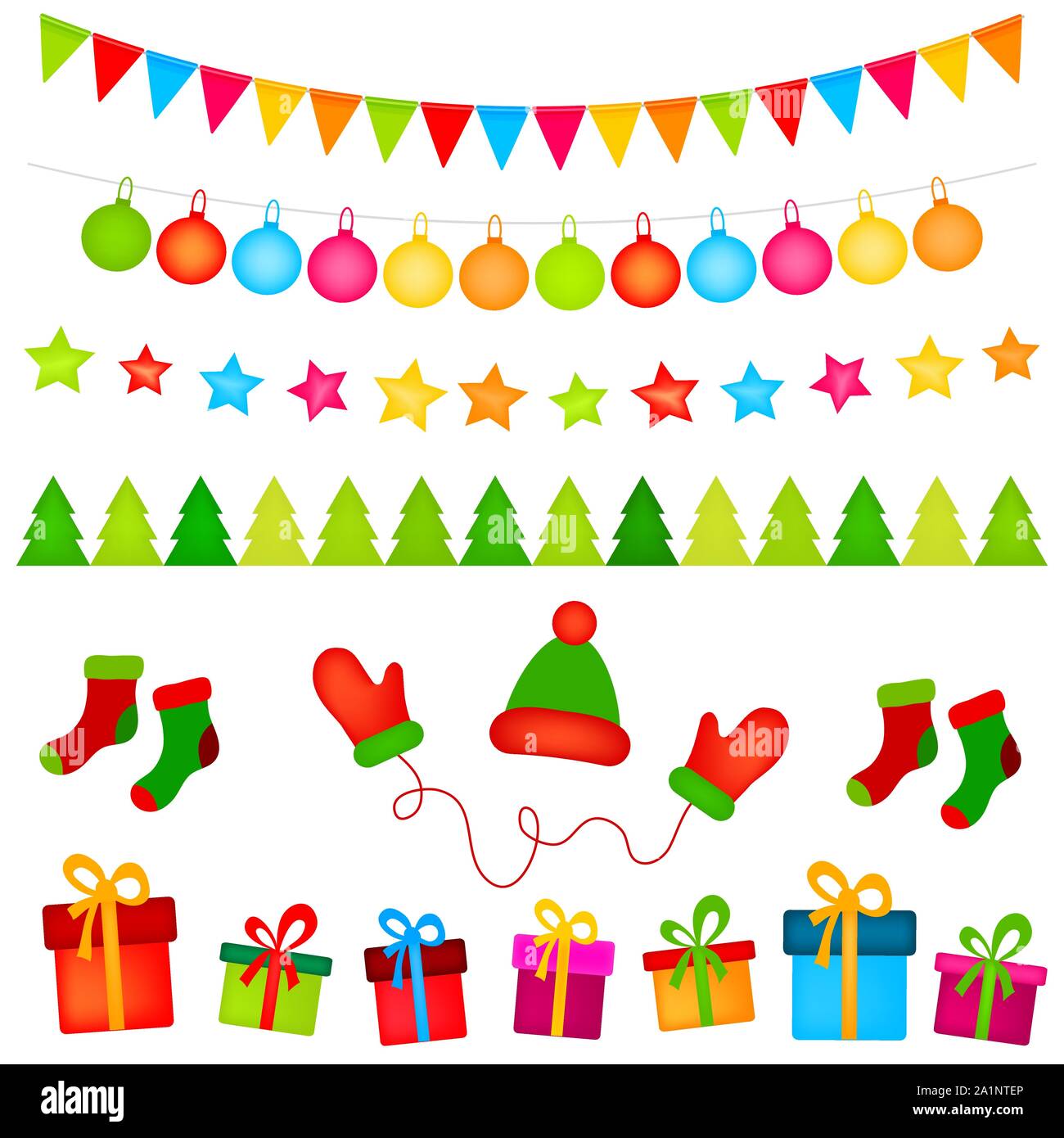 Vector christmas elements set Stock Vector Image & Art - Alamy