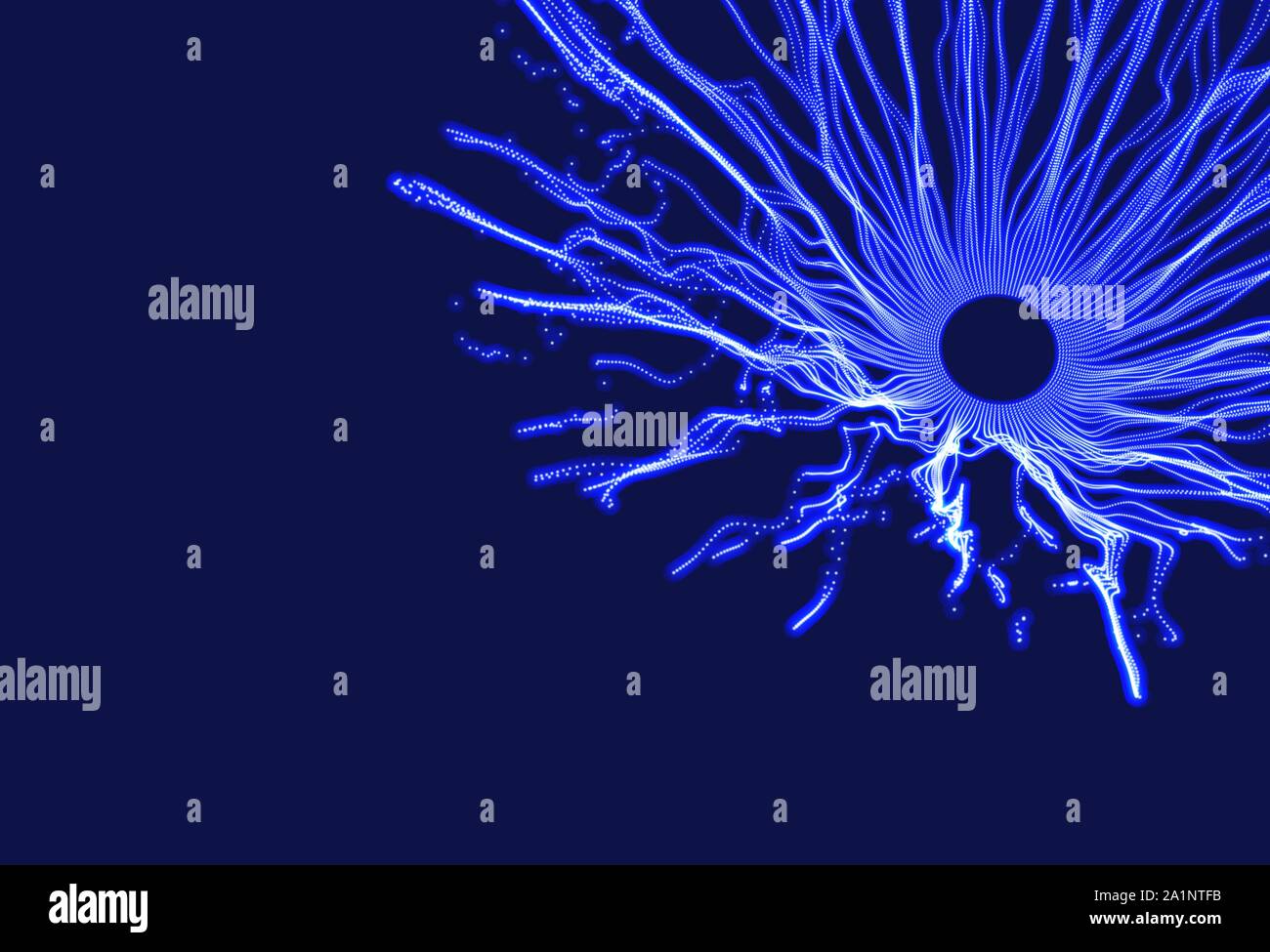 Space vortex. Hole made from flying particles. Abstract background. 3d ...