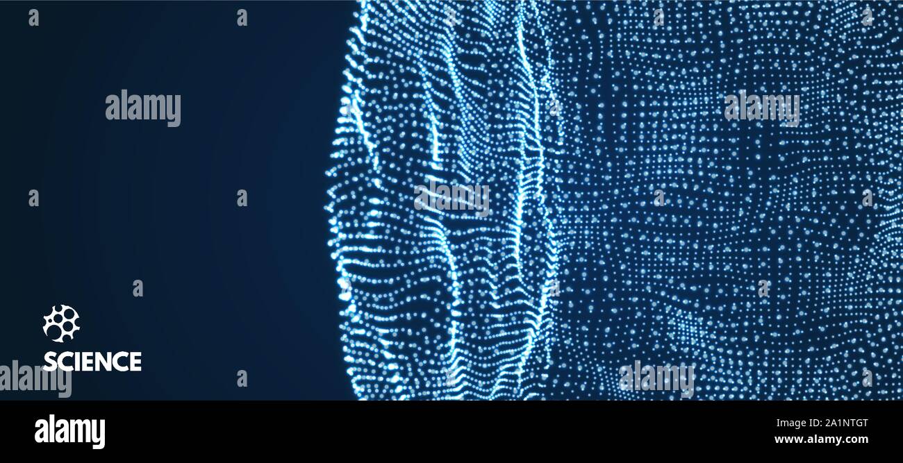 Abstract science or technology background. 3D grid surface. Vector ...