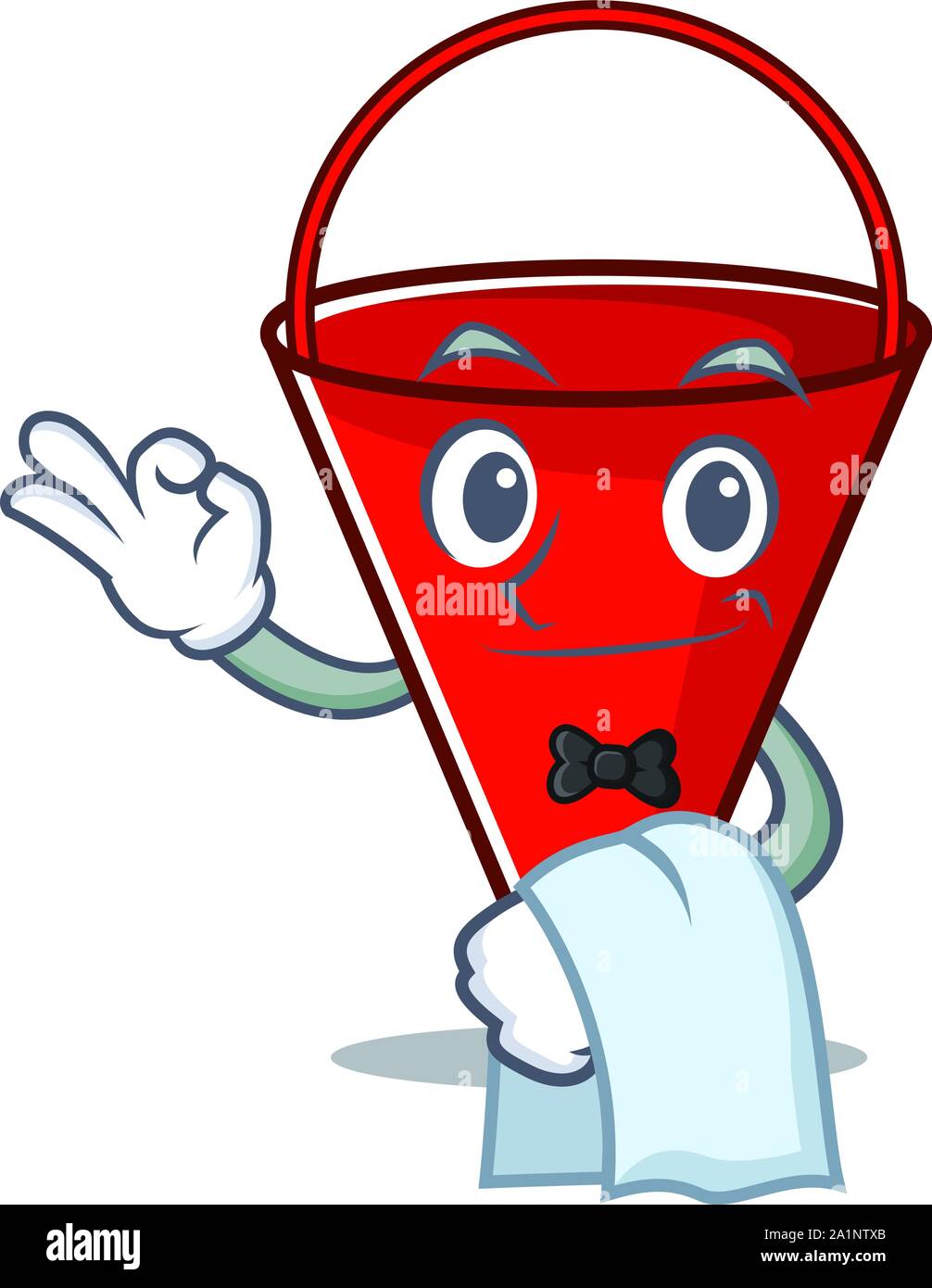 Waiter fire bucket cartoon in the yard Stock Vector Image & Art - Alamy