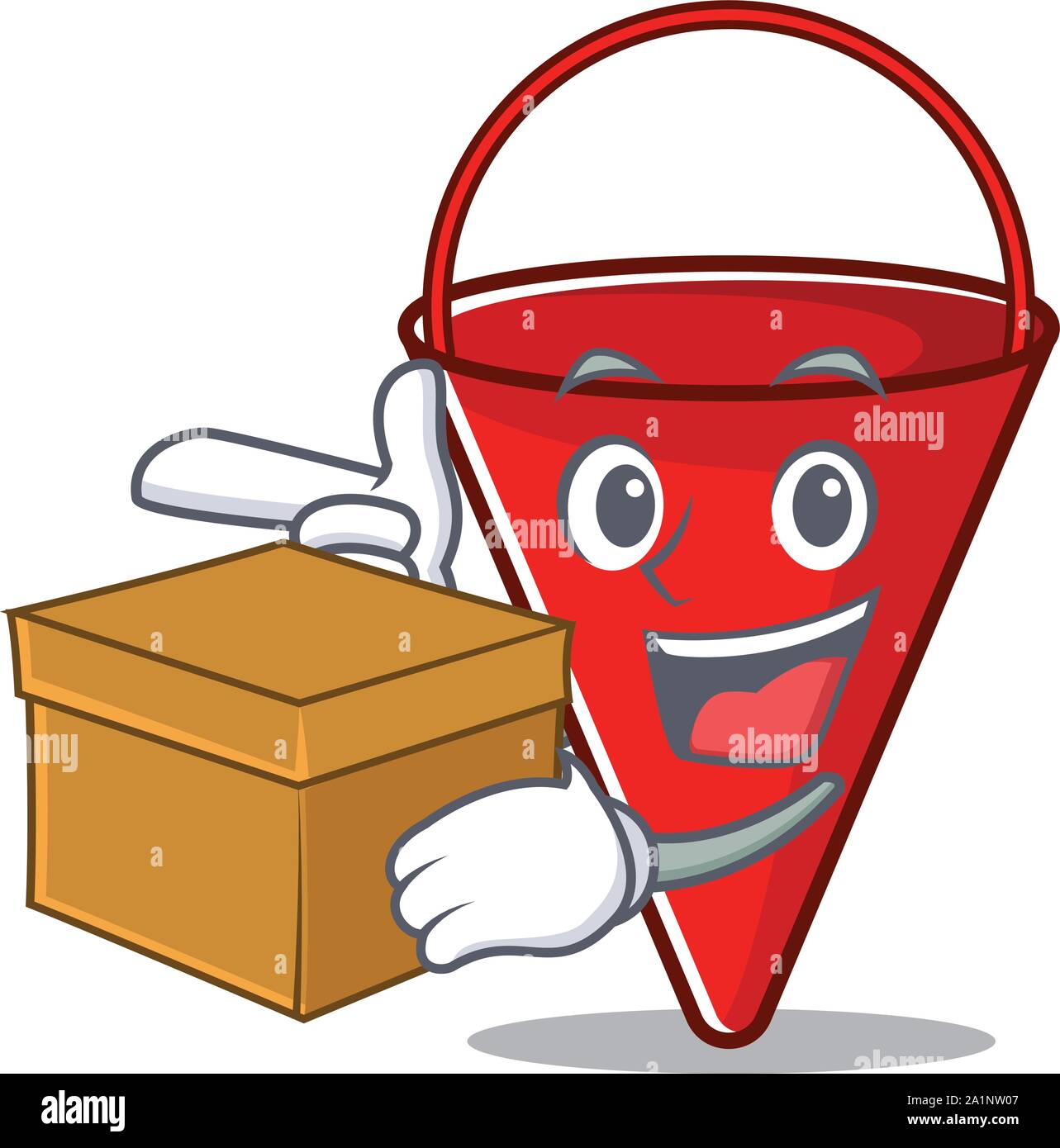 With box fire bucket isolated with the cartoon Stock Vector Image & Art ...