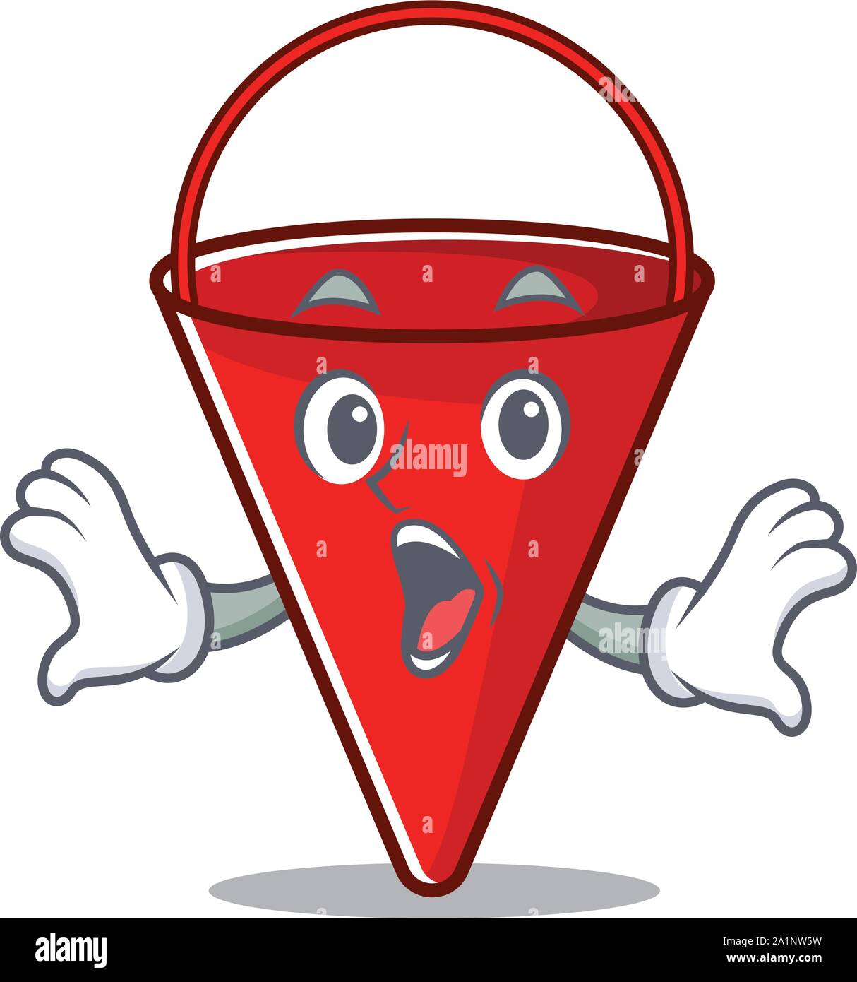Surprised fire bucket cartoon in the yard Stock Vector Image & Art - Alamy