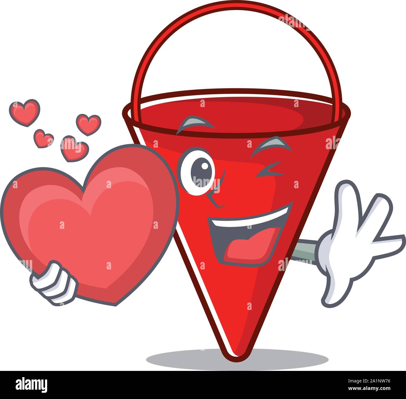 With heart fire bucket cartoon in the yard Stock Vector Image & Art - Alamy
