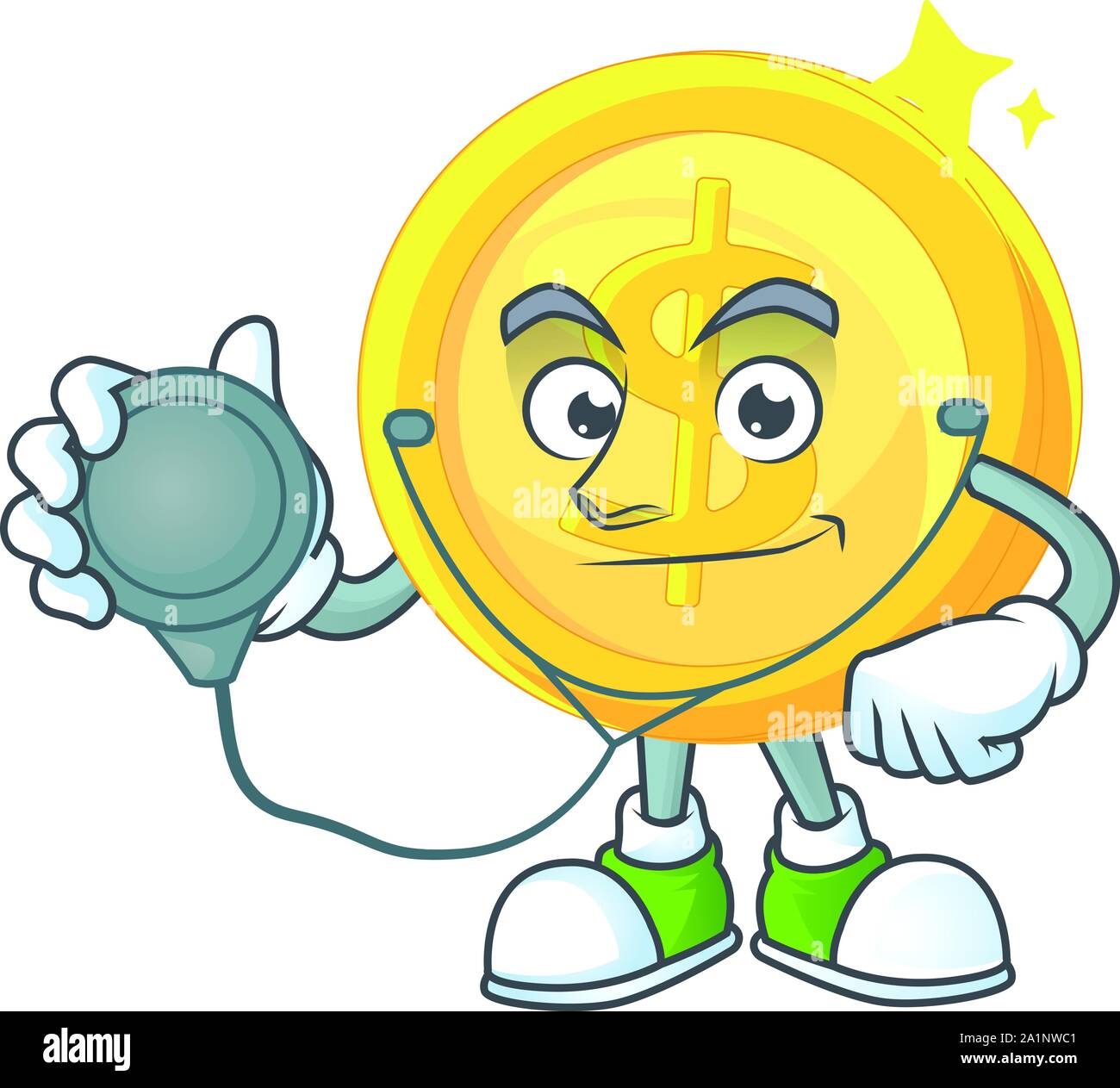 Doctor gold coin with design character mascot Stock Vector Image & Art ...