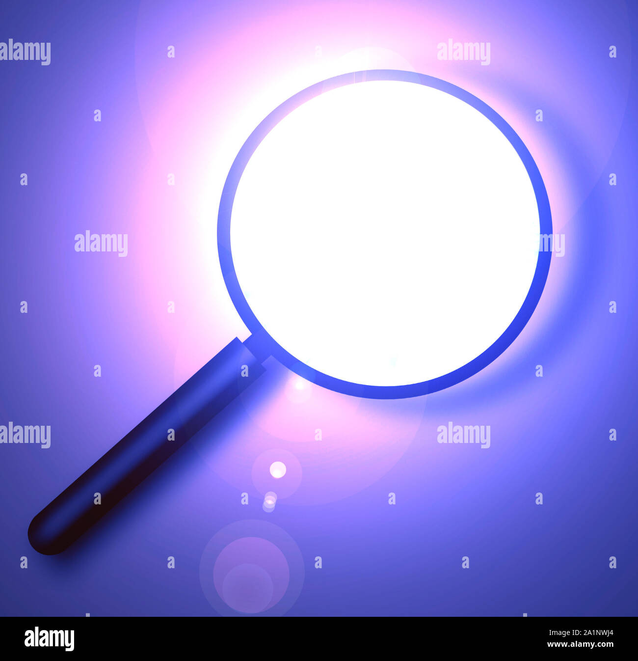 Close up of Magnifying glass, 2D digital art Stock Photo - Alamy