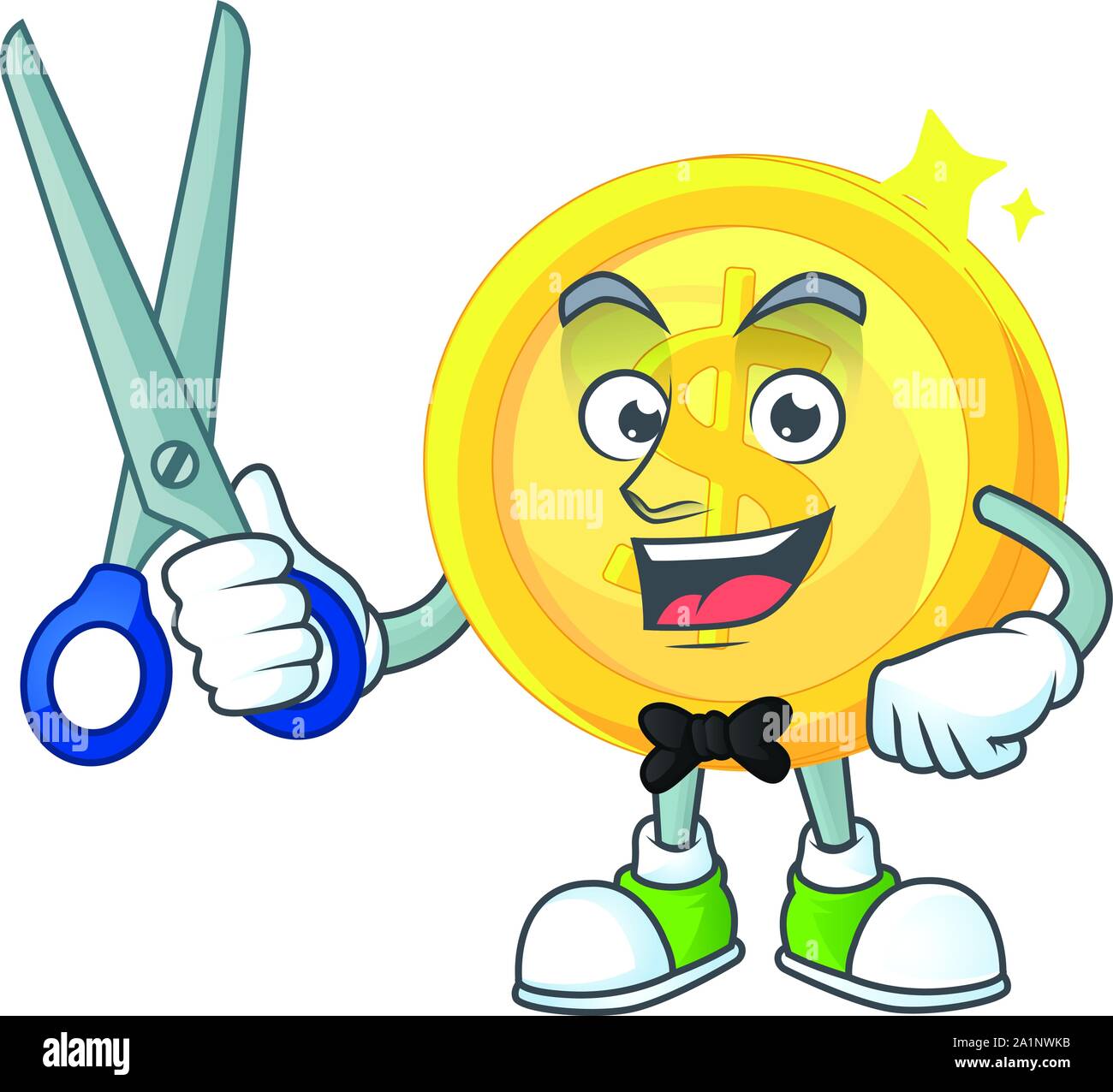 Barber gold coin with design character mascot Stock Vector Image & Art ...