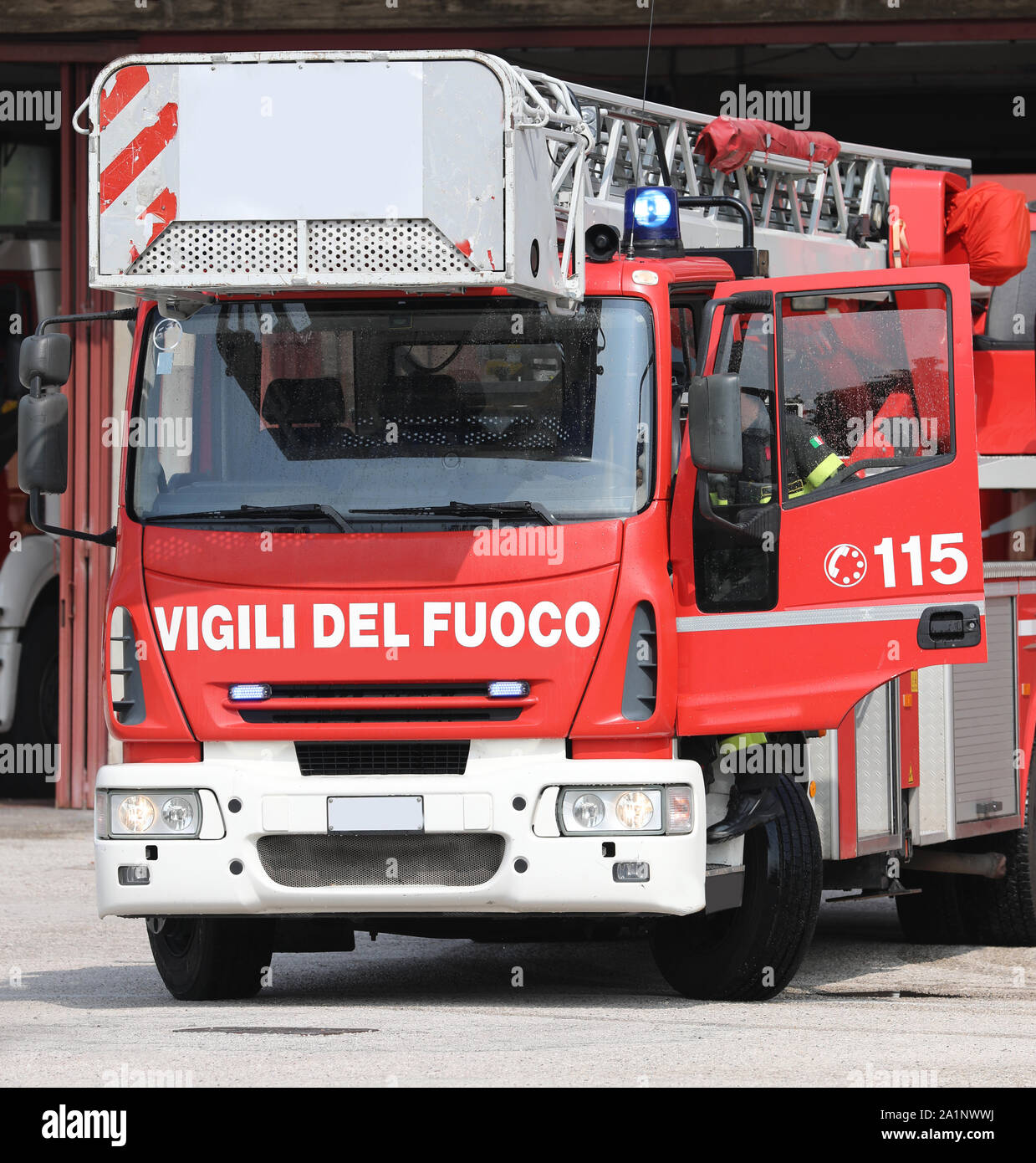 Rome, RM, Italy - May 23, 2019: fire engine during a fire drill with ...