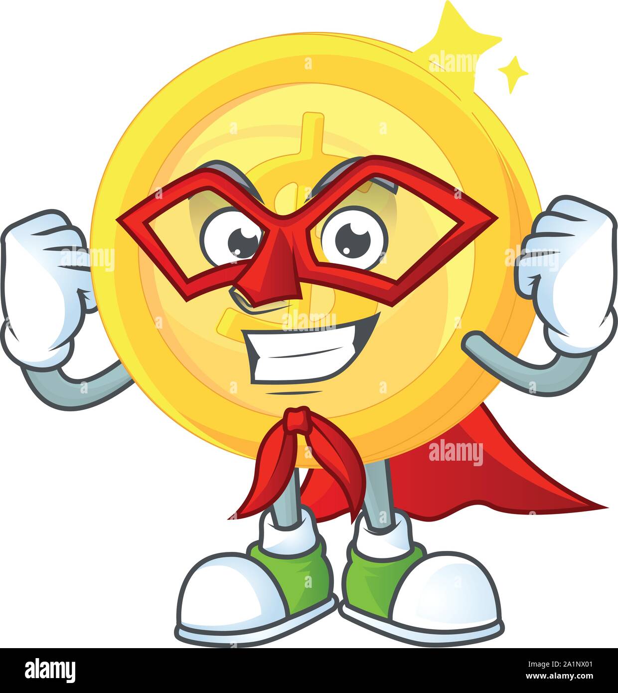 Super hero currency gold coin isolated white background Stock Vector ...