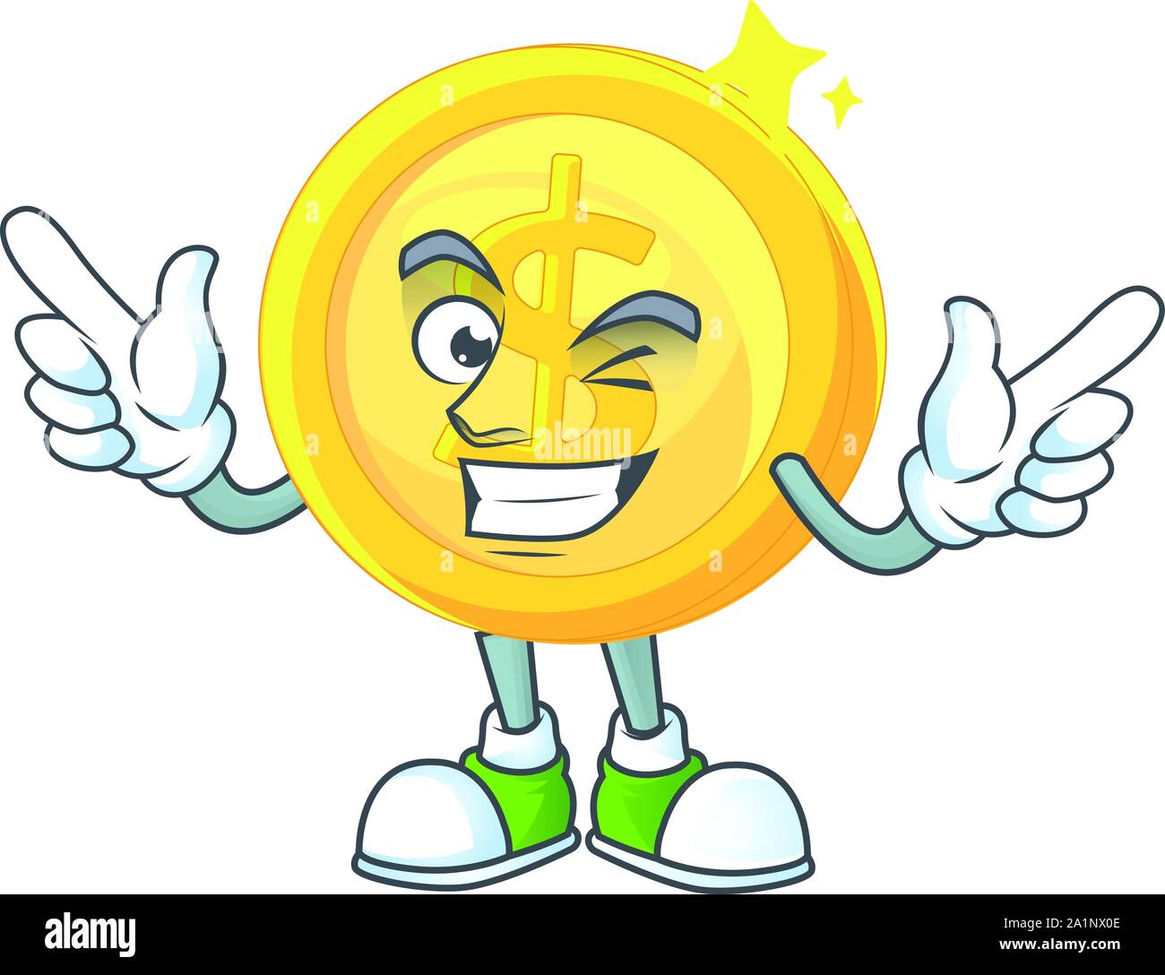 Wink currency gold coin isolated white background Stock Vector Image ...