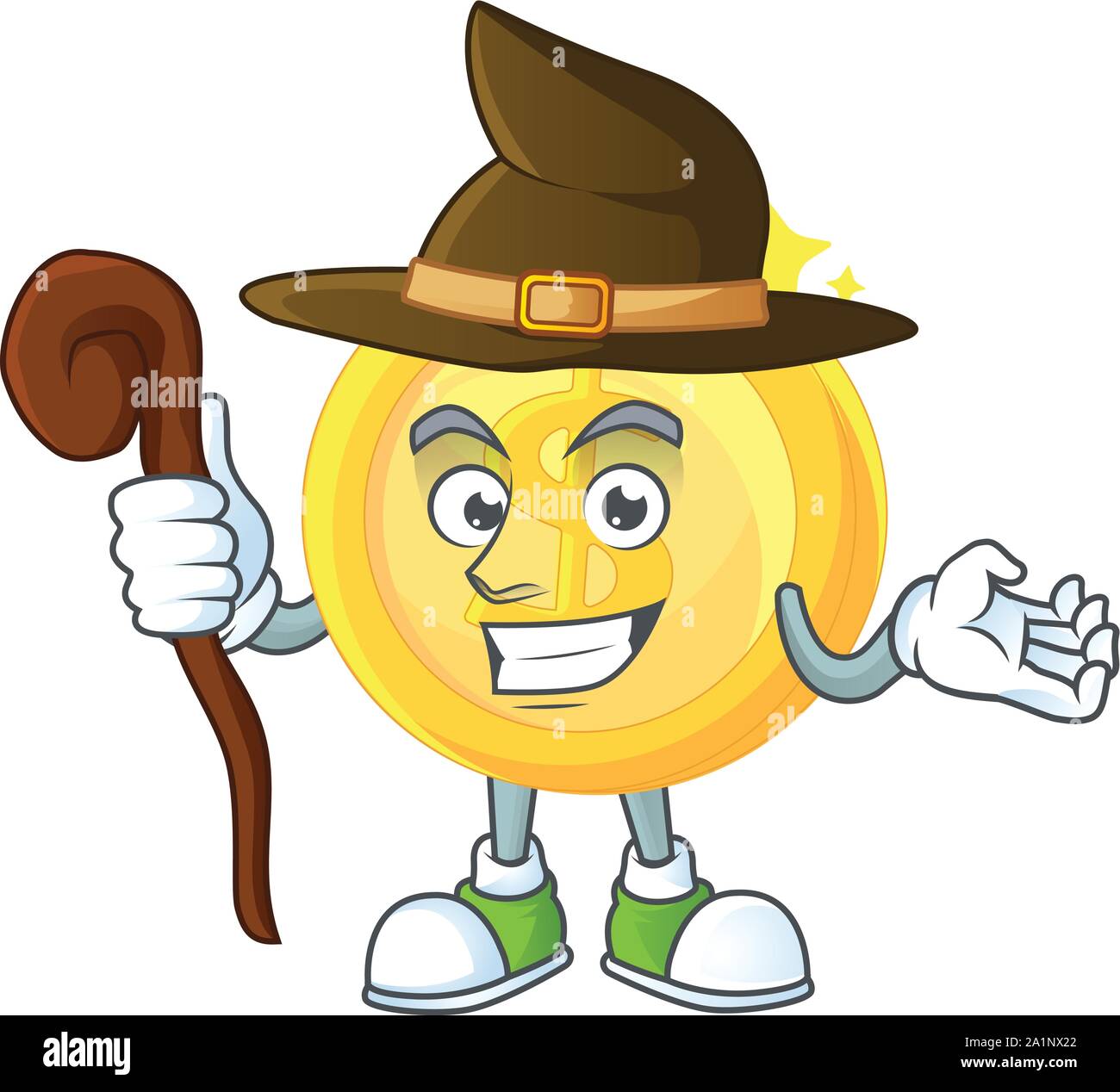 Witch gold coin cartoon character for payment Stock Vector Image & Art ...