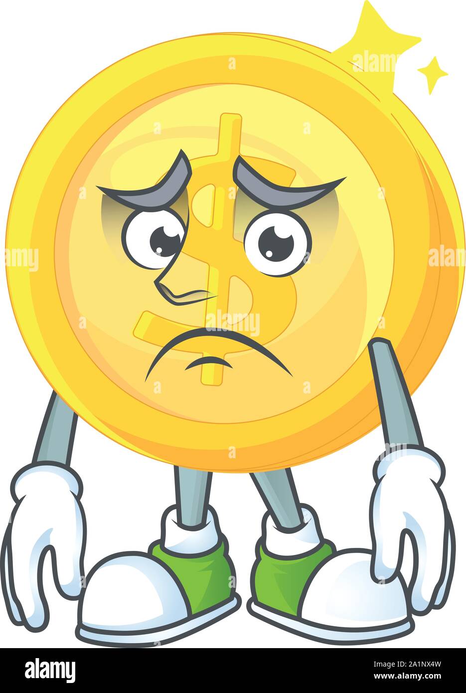 Afraid gold coin cartoon character for payment Stock Vector Image & Art ...
