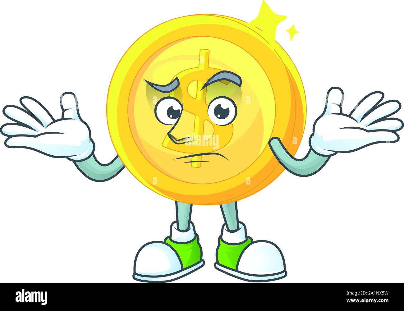 Grinning currency gold coin isolated white background Stock Vector ...