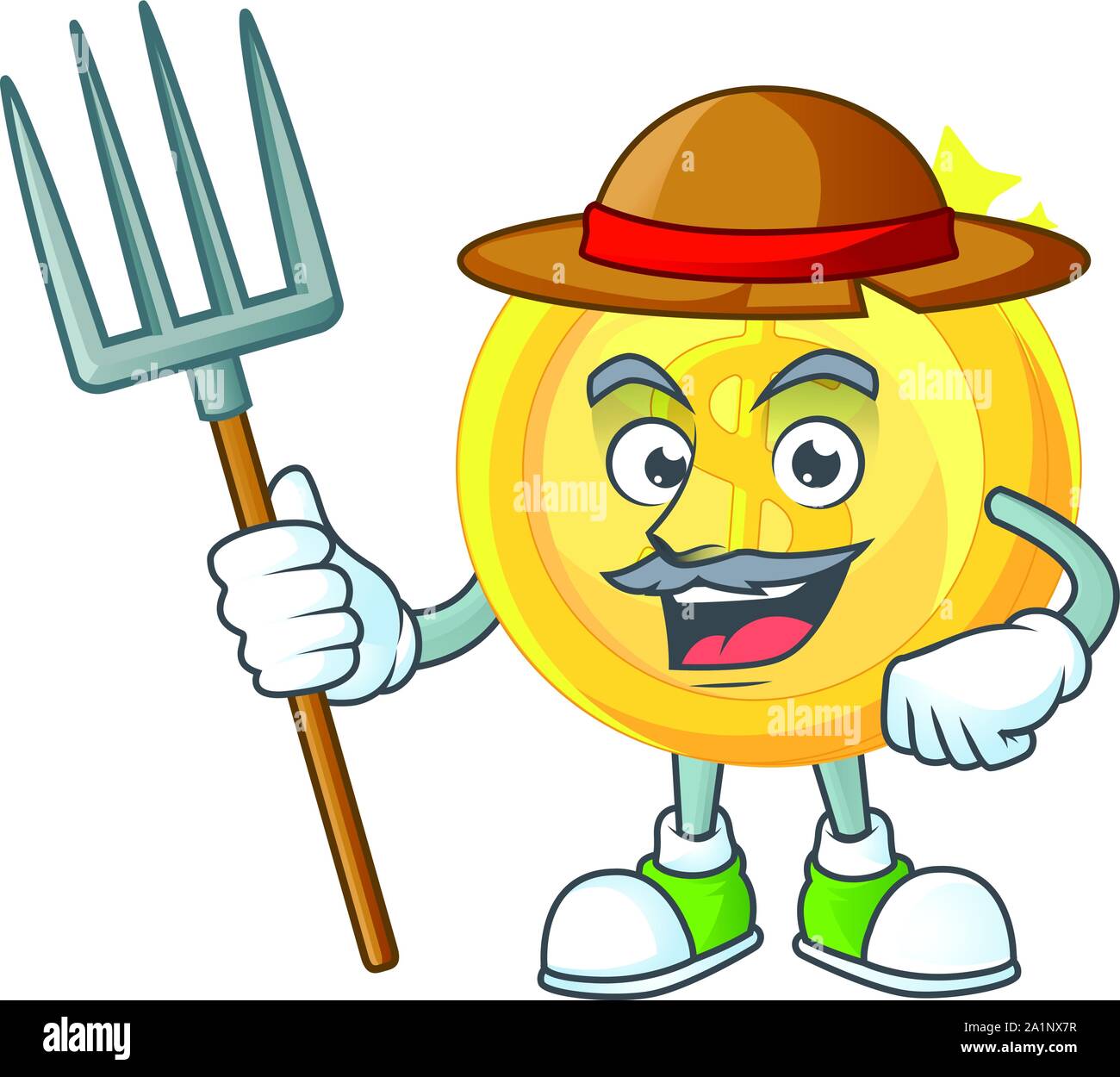 Farmer gold coin with design character mascot Stock Vector Image & Art ...