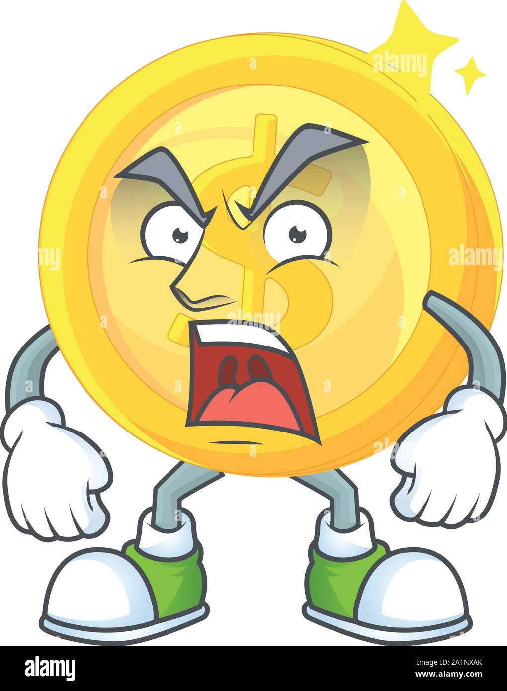 Angry gold coin cartoon character for payment Stock Vector Image & Art ...
