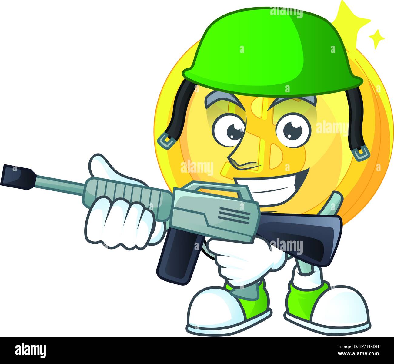 Army gold coin with design character mascot Stock Vector Image & Art ...