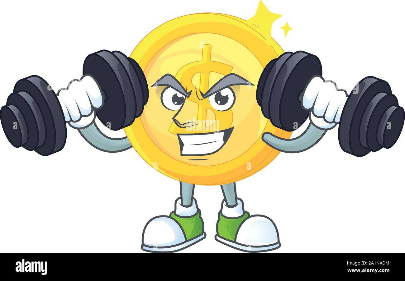 Fitness gold coin with design character mascot Stock Vector Image & Art ...