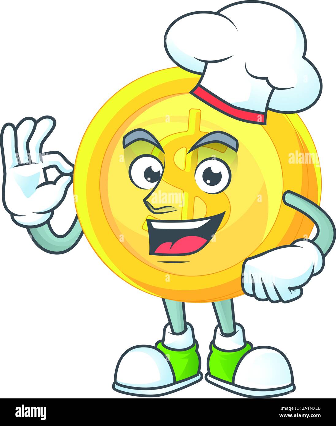 Chef currency gold coin isolated white background Stock Vector Image ...