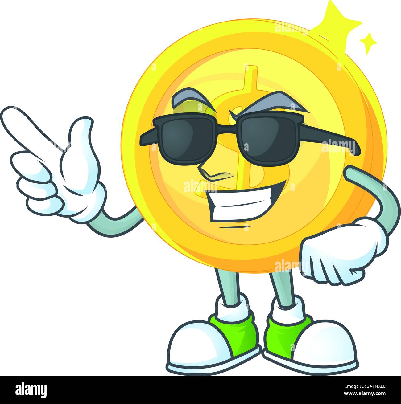 Super cool currency gold coin isolated white background Stock Vector ...