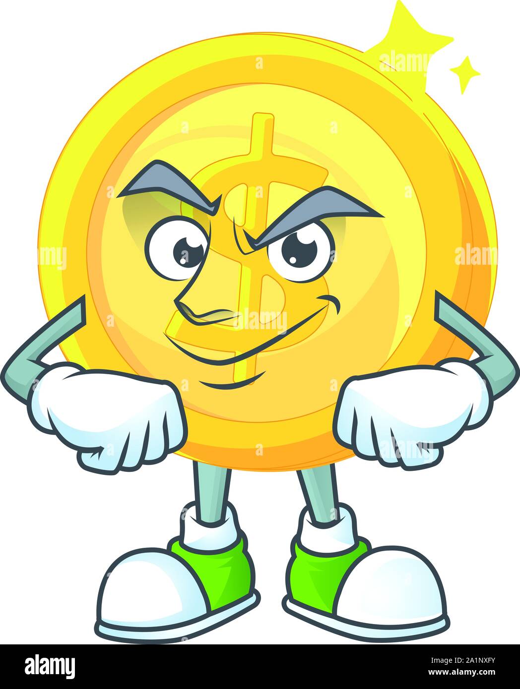 Smirking currency gold coin isolated white background Stock Vector ...