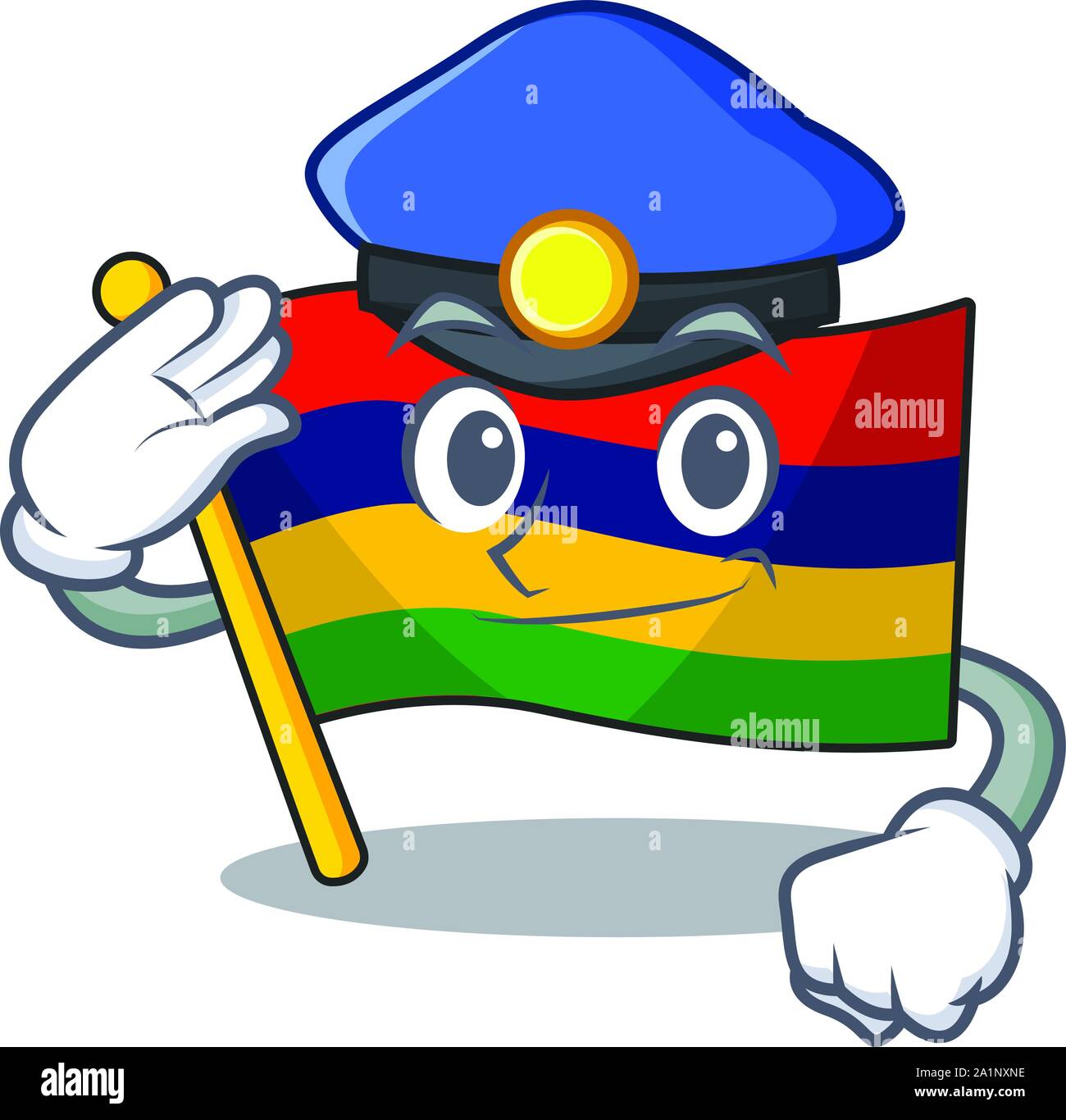 Police flag mauritius character isolated the cartoon Stock Vector Image ...