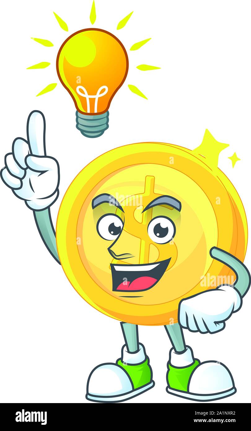 Have an idea gold coin cartoon character mascot style Stock Vector ...
