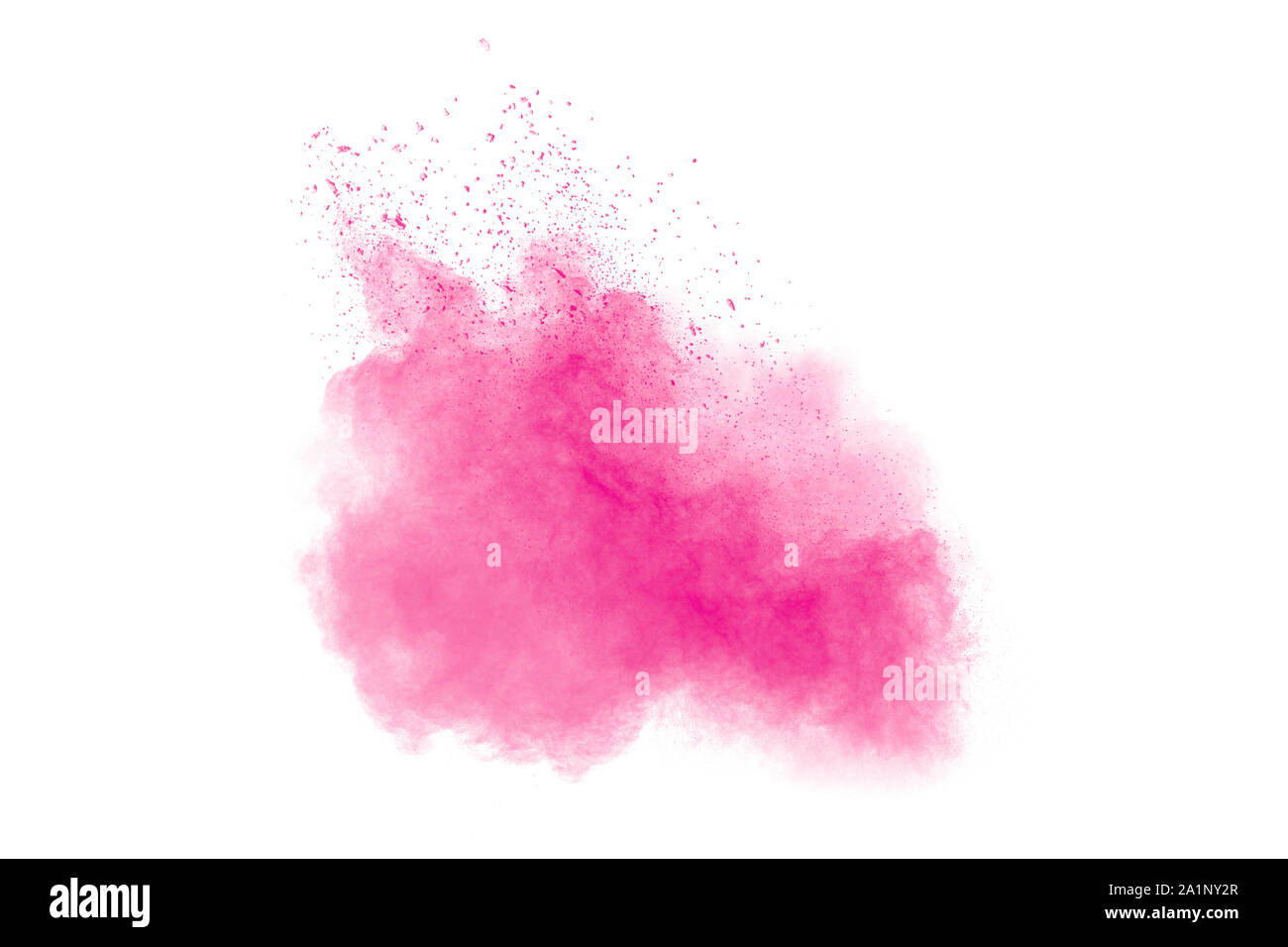 Pink powder explosion on white background.Pink dust splash cloud on ...