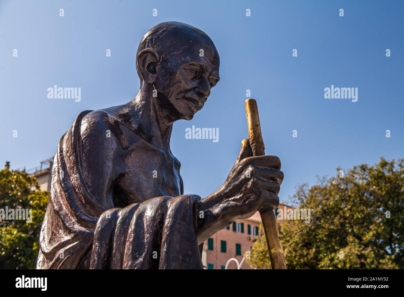 Mahatma gandhi with stick hi-res stock photography and images - Alamy