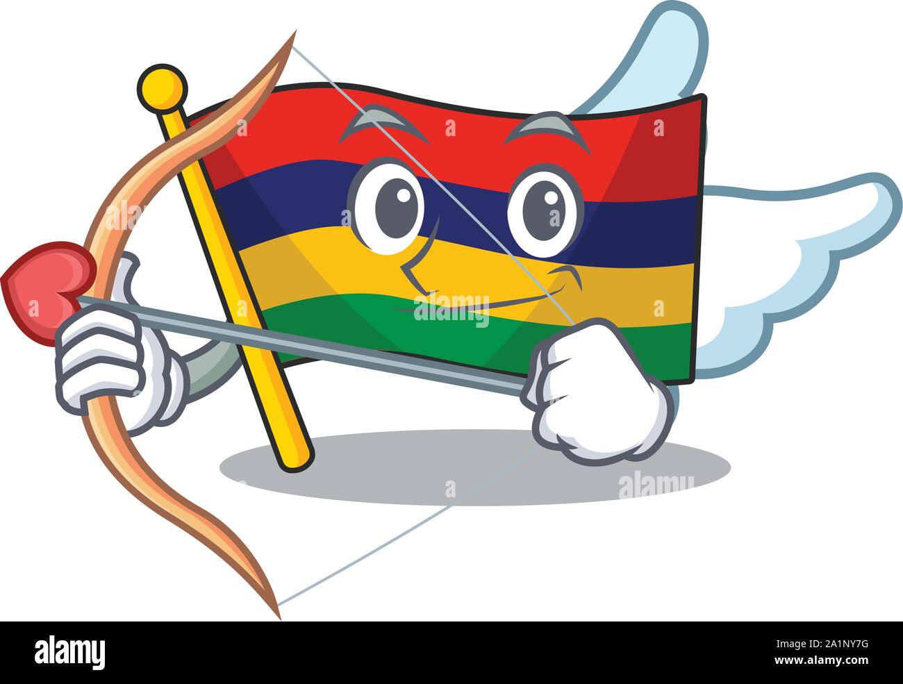 Cupid flag mauritius character isolated the cartoon Stock Vector Image ...